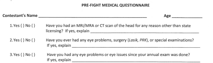 Nevada Athletic Commission Adopts New Pre Fight Questionnaire – Combat ...